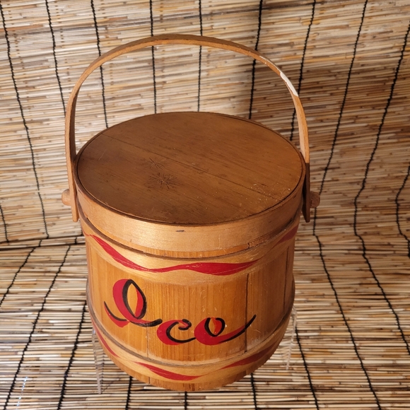 Jerywil | Dining | Rare Vintage Wood Slat Barrel Ice Bucket Wremovable ...